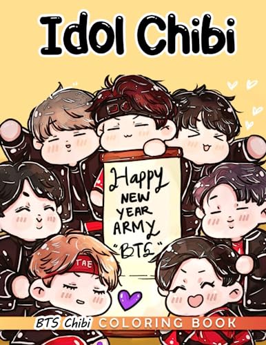 Idol Chibi Coloring Book: Chibi Figure Korean Music BoyBand Colouring ...