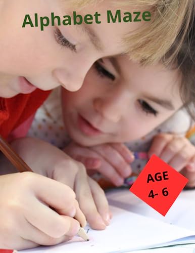 Colorful Playful Alphabet Maze and coloring book 4- 6 age.A simple maze ...