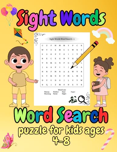 Sight words word search puzzle for kids ages 4-8: Find Sight Words in ...