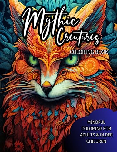 Mythic Creatures Coloring Book: Fantasy Coloring Book for Adults ...