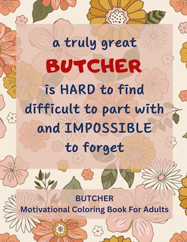 Butcher Motivational Coloring Book For Adults by Thomas Kara Willett ...