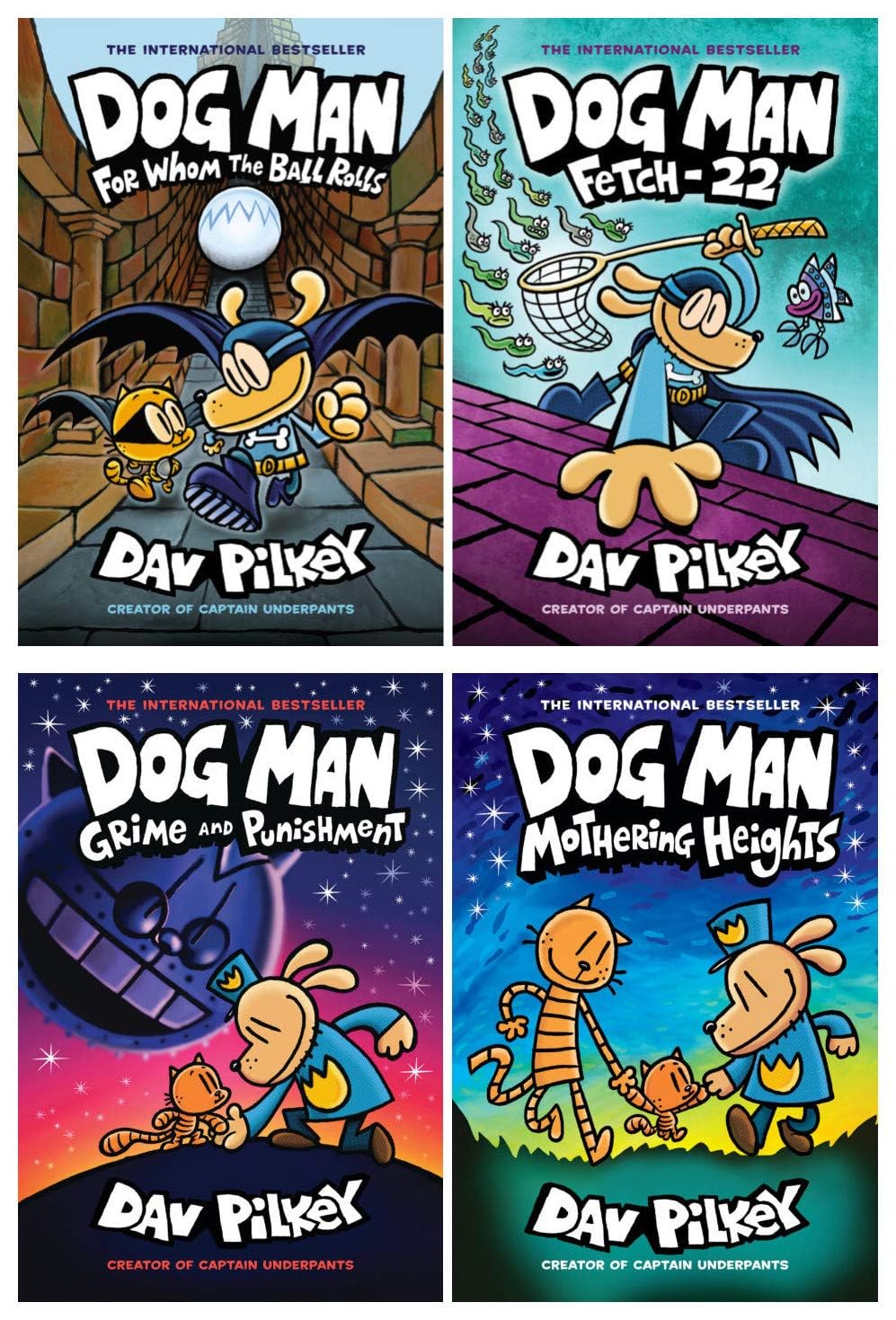 Dog Man Series 4 Books Collection Set By Dav Pilkey by Dav Pilkey ...