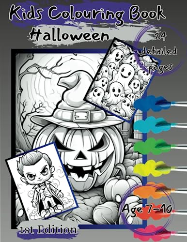 Kids Halloween Colouring Book: Detailed 24 Page Halloween Charactor ...
