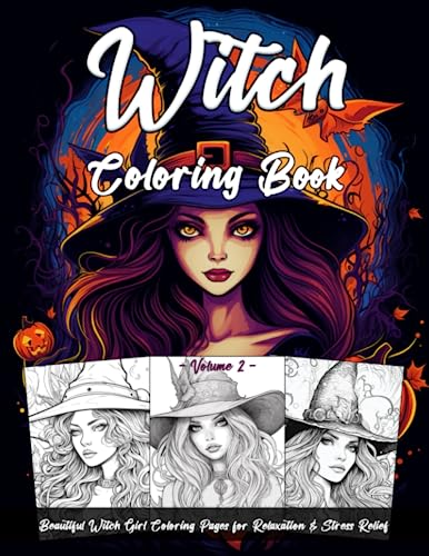 Witch Coloring Book: 50+ Beautiful Witch Girl Coloring Pages for ...