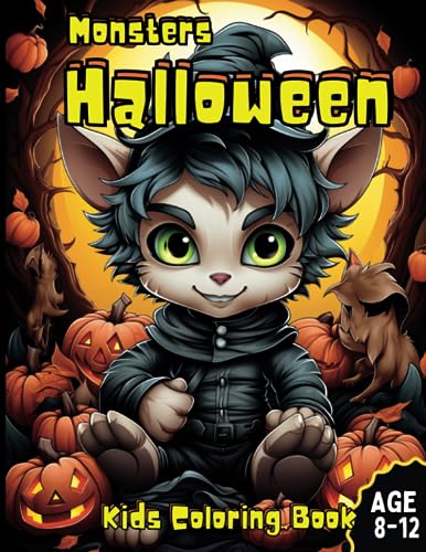 Monsters Halloween Coloring Book: Spooky Creatures Adventure: Color and ...