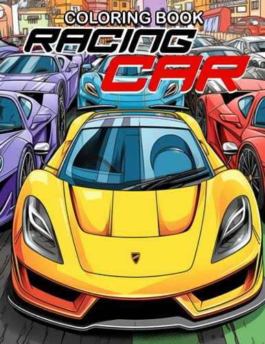 Racing Car Coloring Book: Rev Up Your Engines with 30 Dynamic Coloring ...