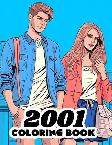 2001 Coloring Book: 2000s Retro coloring book featuring iconic scenes ...