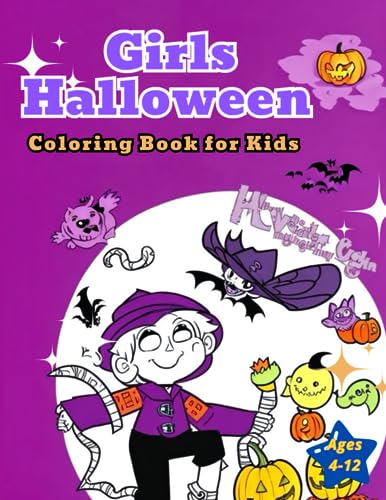 Girls Halloween Coloring Book: For Kids with Candy Cute Anime Kawaii ...