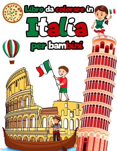 Libro da colorare in Italia per bambini: Bellissimi paesaggi e punti di ...