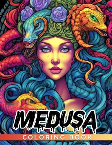 Medusa Coloring Book: Mythical Feature Coloring Pages With Horror ...