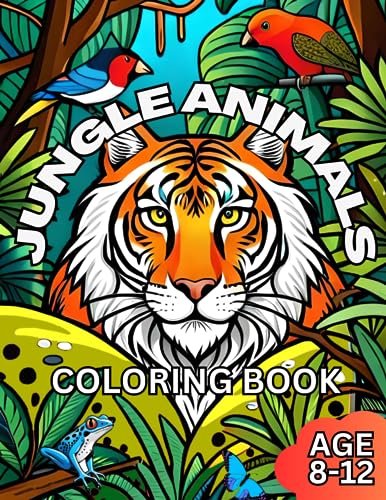 Jungle Animals Coloring Book: Awesome 60 page Jungle Animals Coloring ...
