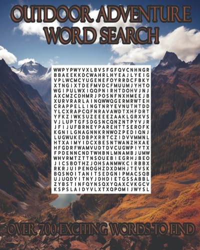 Outdoor Adventure Word Find Activity Book: All ages, Large Print by JM ...