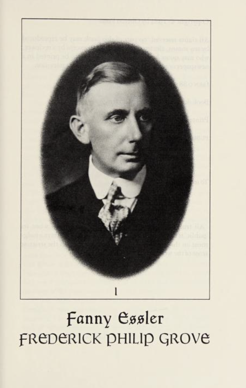 Fanny Essler, I by Frederick Philip Grove | Goodreads