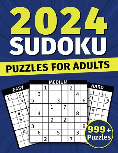 2024 Sudoku Puzzles For Adults: Over 999 Puzzles, Easy to Hard, 2024 ...