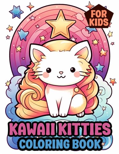 Kawaii Kitty Coloring Book For Kids: Sweet Fantasy Kawaii Kitties ...