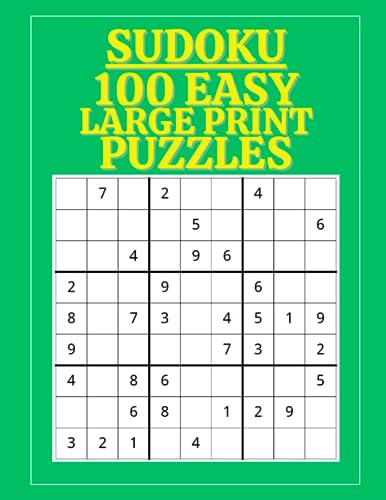 Sudoku 100 Easy Large Print Puzzles: Perfect For: Adults!, Teens ...