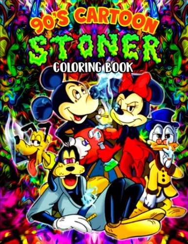 90s Cartoon Stoner Coloring Book: Cartoon Trippy Coloring Book For Adults Stoner | Fans With ...
