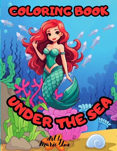 UNDER THE SEA COLORING BOOK: 25 Easy and Fun Mermaid Designs for ...