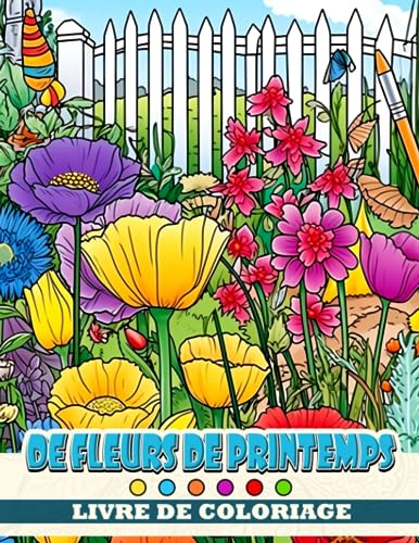 Livre de coloriage de fleurs de printemps: Initiez vos petits aux ...