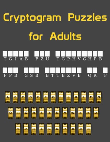 Cryptogram Puzzles for Adults: Cryptograms Puzzle Book with ...