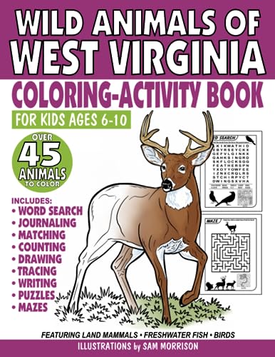 Wild Animals of West Virginia Coloring Activity Book for Kids Ages 6-10 ...