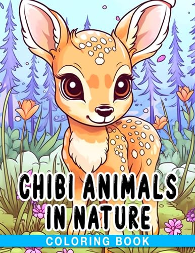 Chibi Animals In Nature Coloring Book: Discover Animals in their ...