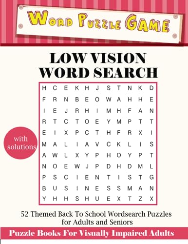 Word Puzzle Game Low Vision Word Search: Puzzle Books For Visually ...
