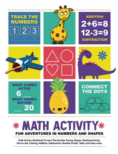 Math Activity Workbook: Fun Adventures in Number and Shapes Notebook to ...