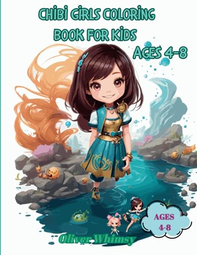 Chibi Girls Coloring Book For Kids Ages 4-8: 50 Cute Kawaii Style Chibi ...