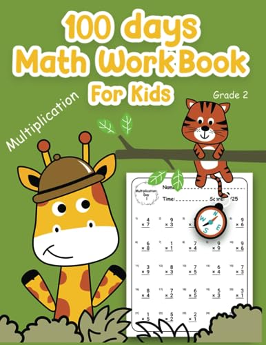 100 Days Multiplication Math Workbook for Grade 2 (Ages 5-7): Time ...
