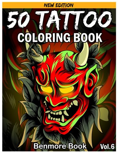 50 Tattoo Coloring Book: An Adult Coloring Book with Awesome and ...