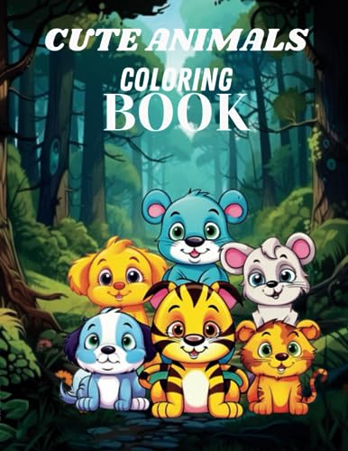 Cute animals coloring book: 30 cute jungle animals coloring book for ...