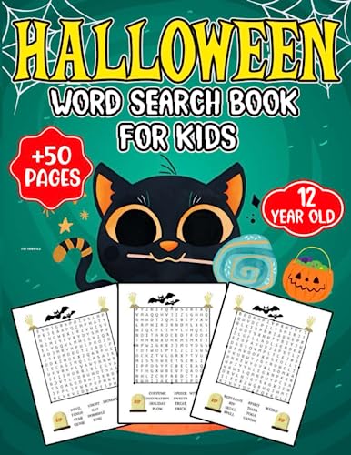 Halloween Word Search For 12 Years Old: Perfect Brain Game Puzzle ...