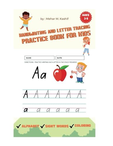 Handwriting and Letter Tracing Practice Book for Kids, Alphabet ...
