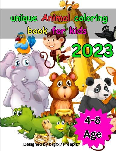 Animal Coloring Book: Cute Animal Coloring Book For Kids Ages 4-8 for ...