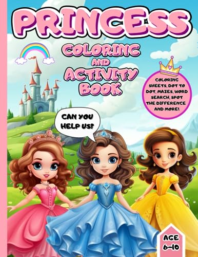 Princess Coloring and Activity Book: Help the Princesses! Coloring ...