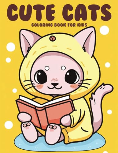 Cute Cats Coloring Book For Kids: Cute and Adorable Cartoon Cats and ...