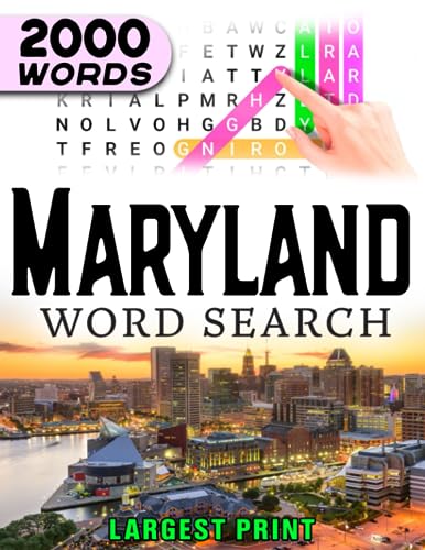 Maryland State Word Search Book: Word Find Book For Adults, Seniors And ...