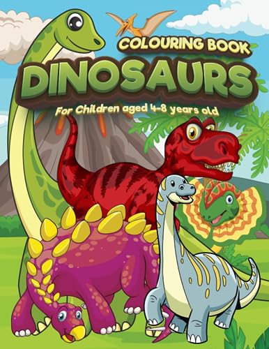 DINOSAURS Colouring Book for Children ages 4-8: More than 45 Fun Dino ...