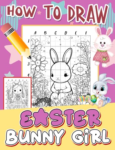 How to Draw Easter Bunny Girl: Learn to Draw Grid Drawing Tutorial in ...
