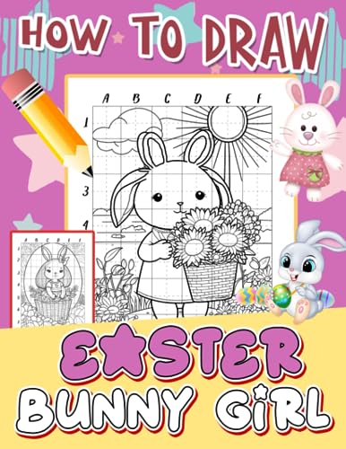 How to Draw Easter Bunny Girl: Step by Step Tutorial Drawing Cartoon ...