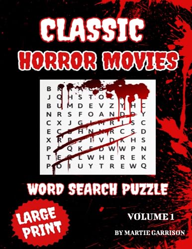 CLASSIC HORROR MOVIES WORD SEARCH: +50 Classic Horror Movies Word Find ...