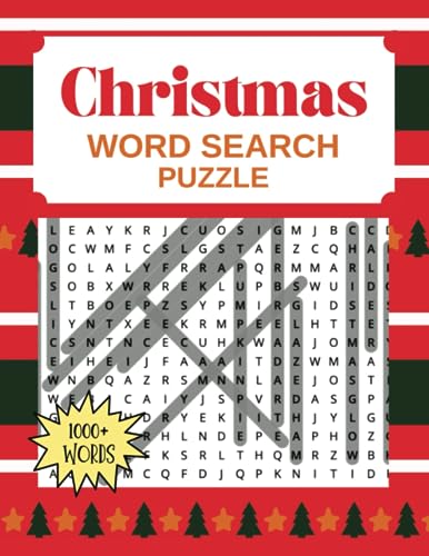 Christmas Word Search Puzzle Book with Solutions for Adults: Holiday ...