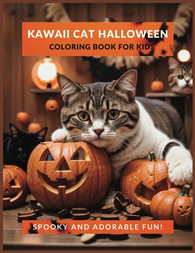 Kawaii Cat Halloween Coloring Book for Kids: Spooky and Adorable Fun ...