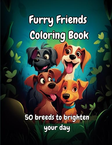 Furry Friends Coloring Book: 50 Breeds to Brighten Your Day by Junoboth ...