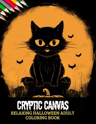 Cryptic Canvas Relaxing Halloween Adult Coloring Book: Over 50 Pages of ...