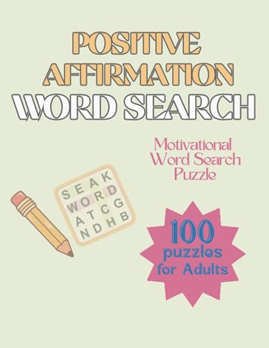 Positive Affirmation Word Search: 1000 Word Large Print Word Puzzle ...