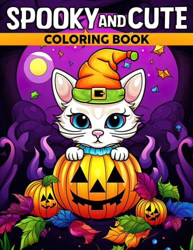 Spooky And Cute Coloring Book: Cute Horror Spooky Gothic Coloring Pages ...