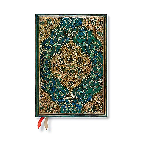 Paperblanks 12 Month 2024 Chronicles Turquoise | Verso | Midi by ...