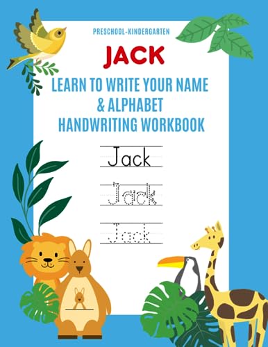 Jack: Learn to Write Your Name & Alphabet Handwriting Workbook: Pre ...